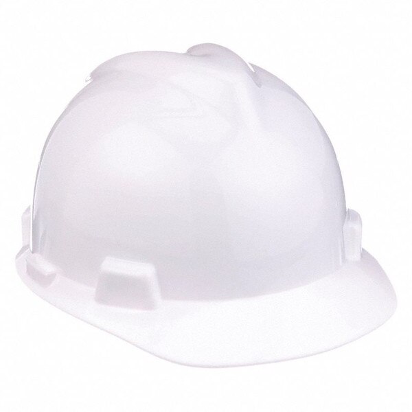 MSA White Cap Style V-Gard Hard Hat with Custom Sargent Electric Logos ...