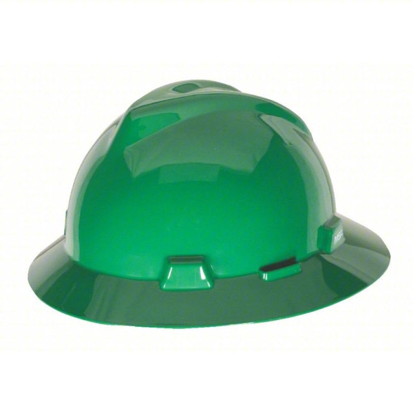 MSA Green Full Brim V-Gard Hard Hat with Custom Sargent Electric Logos ...