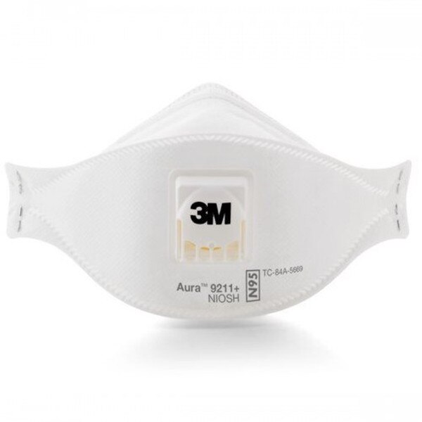 3M™ Aura™ Particulate Respirator 9211+, N95 w/ Exhalation Valve ...