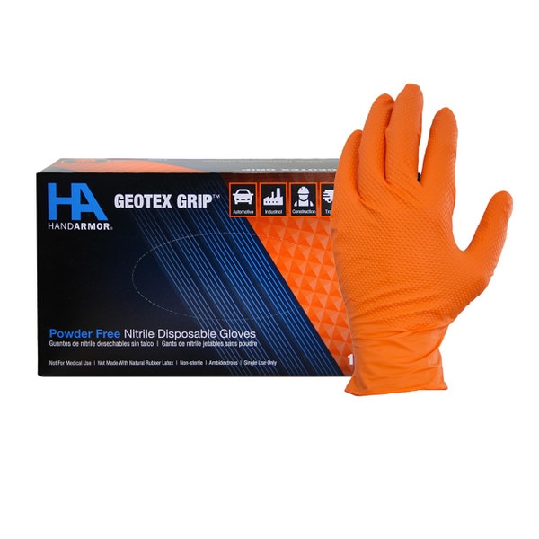 Hand Armor Geotex Grip Nitrile Gloves - 9mil - GDNT107OR | Gallaway ...