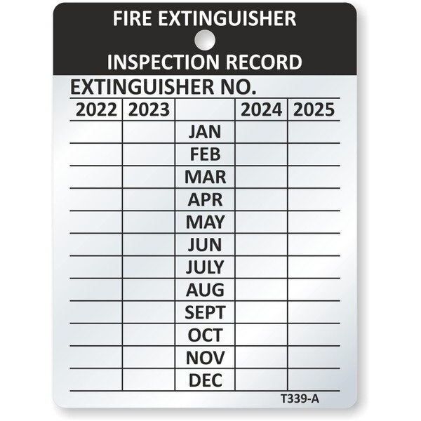 Metal Inspection Tag for Fire Extinguisher - MTAG | Gallaway Safety ...